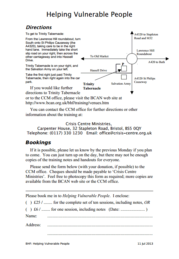Together4Bristol : Helping Vulnerable People Training